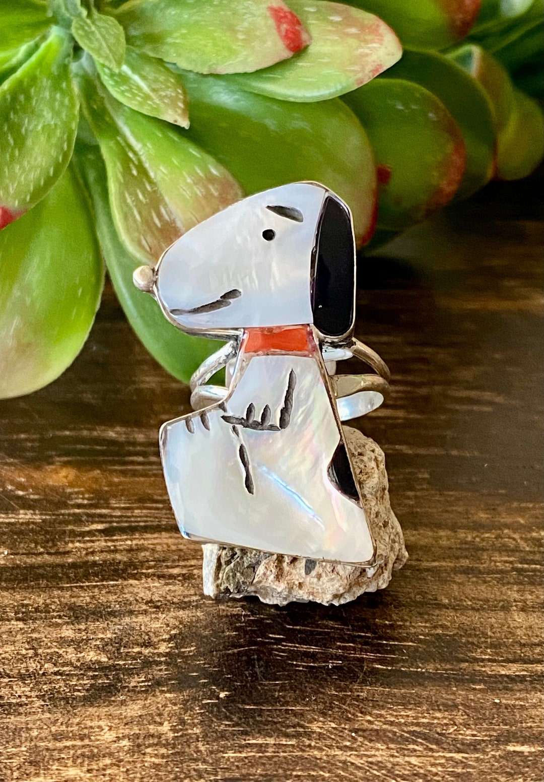 Shenel Comosona Multi Stone & Sterling Silver Snoooy Inlay Rings - Etsy