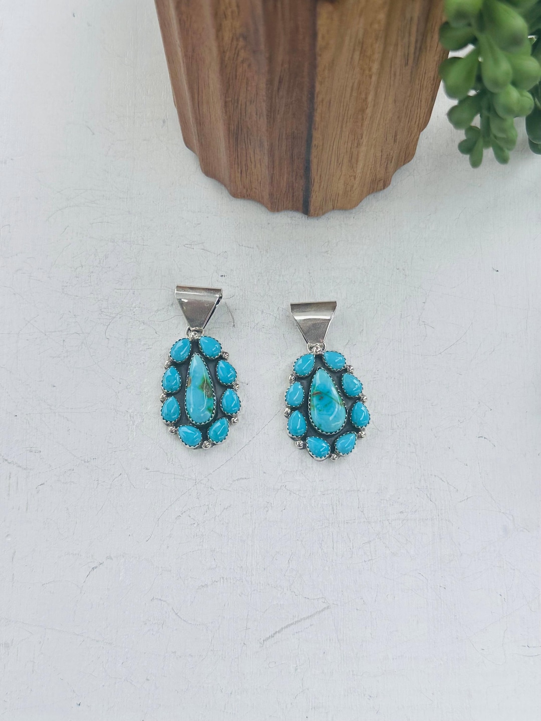 Julia Etsitty Multi Turquoise & Sterling Silver Pendants - Etsy