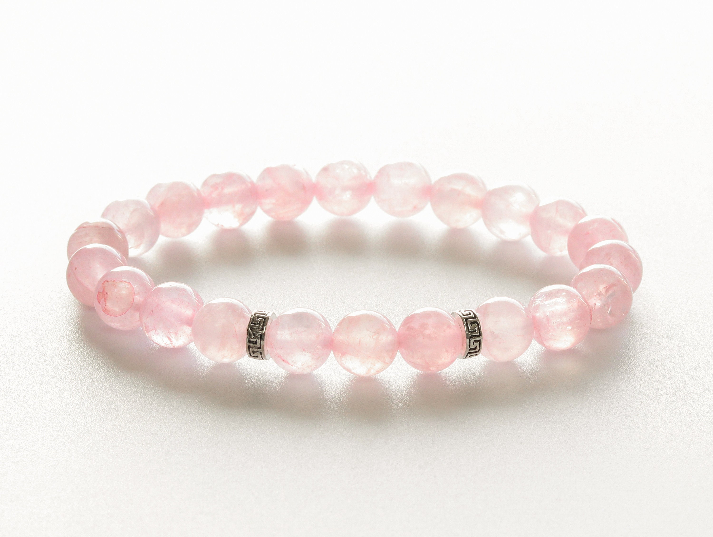 Rose Quartz Beaded Bracelet Pink Gemstone Bracelet - Etsy.de