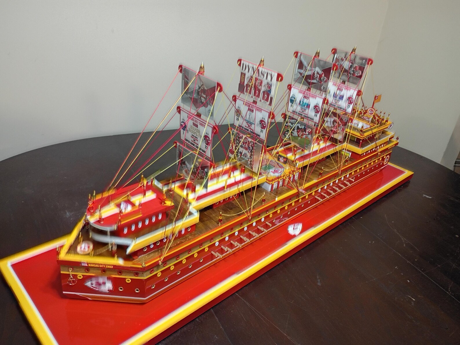 Kansas City Chiefs Handmade Illuminated Wooden Ship: CHAMPIONSHIPS ...