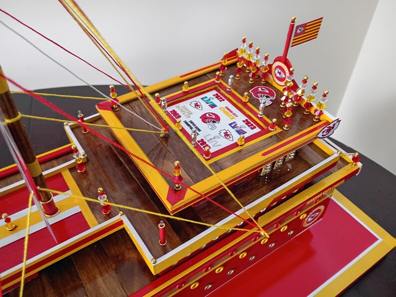 Kansas City Chiefs Handmade Illuminated Wooden Ship: CHAMPIONSHIPS ...