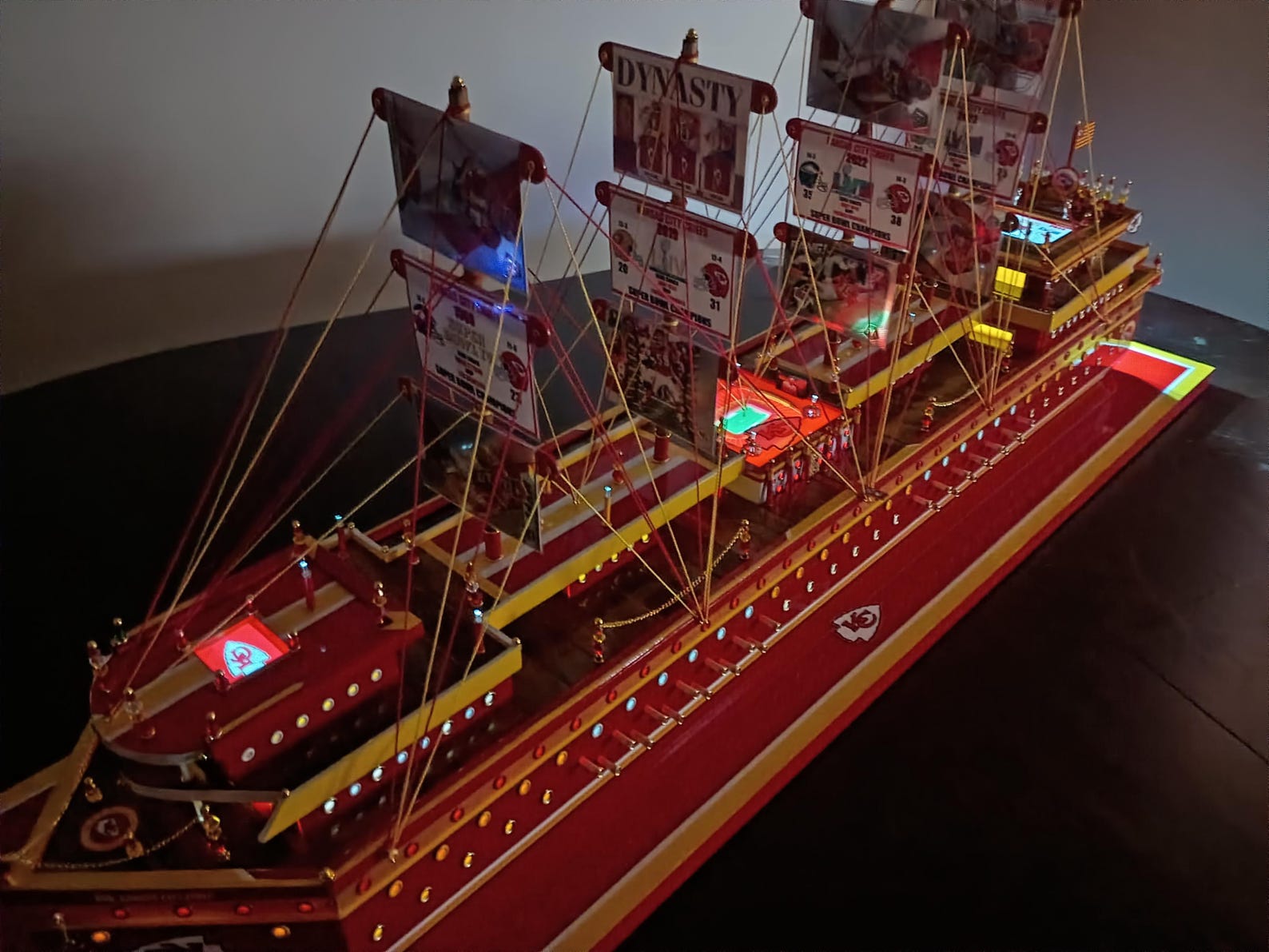 Kansas City Chiefs Handmade Illuminated Wooden Ship: CHAMPIONSHIPS ...