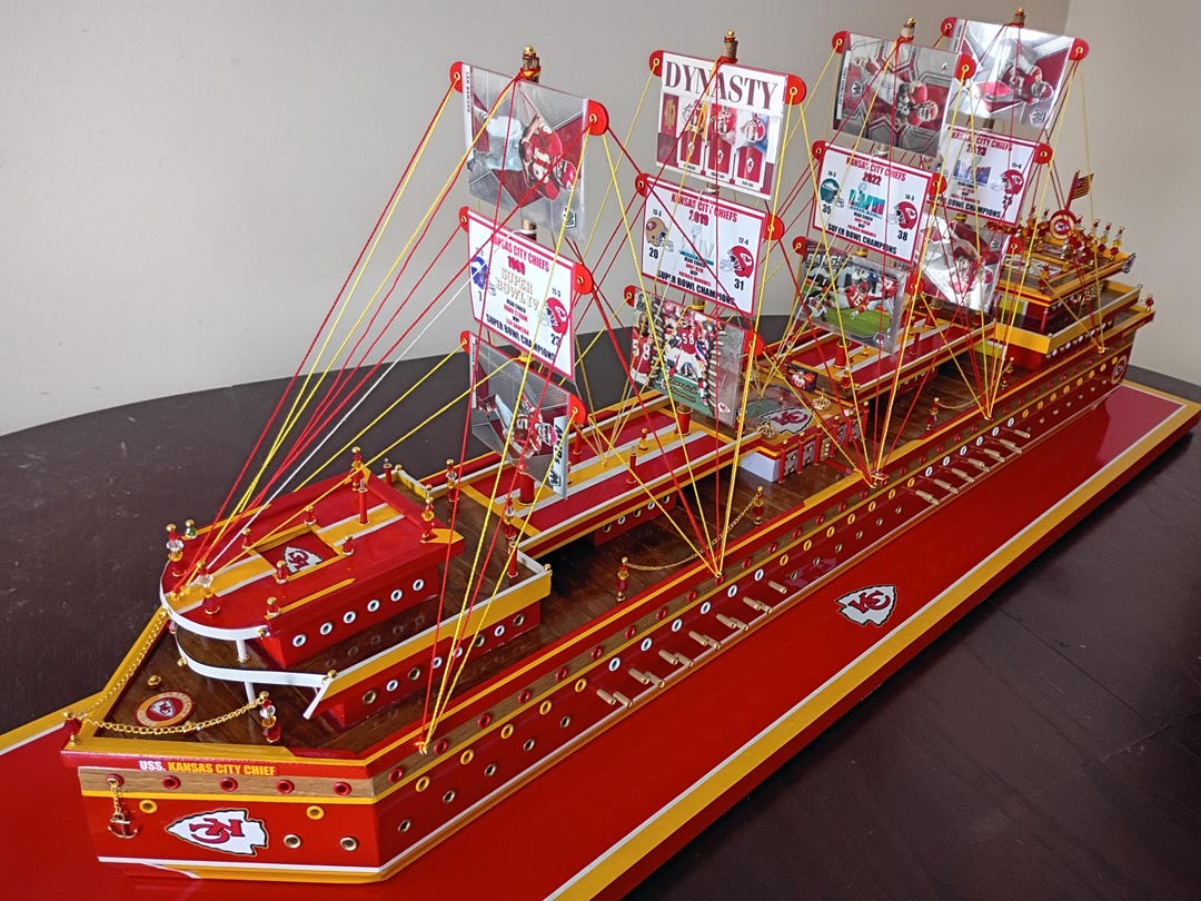 Kansas City Chiefs Handmade Illuminated Wooden Ship: CHAMPIONSHIPS ...