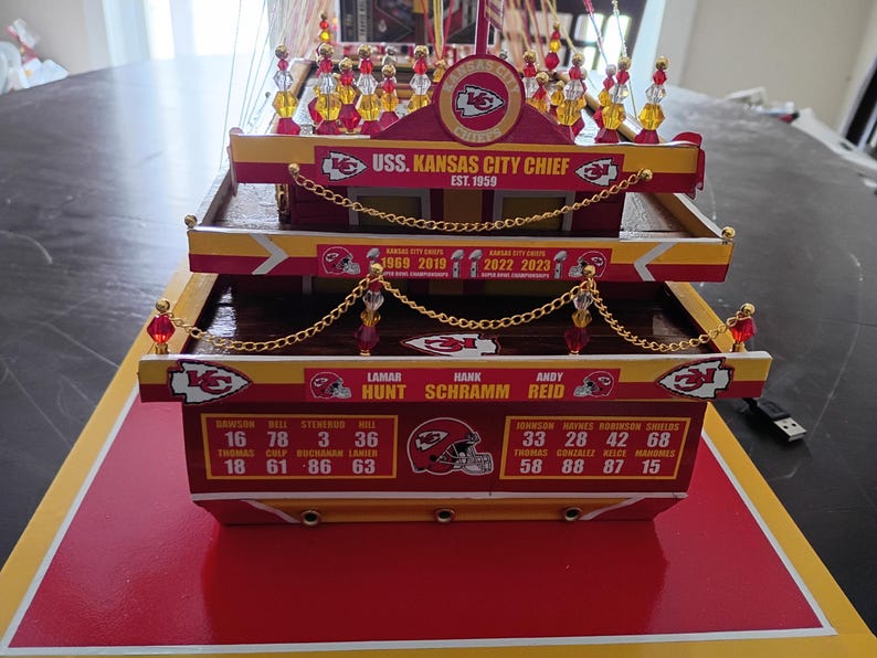 Kansas City Chiefs Handmade Illuminated Wooden Ship: CHAMPIONSHIPS ...