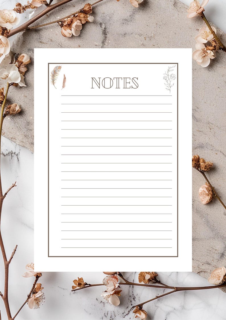 Boho Meeting Minutes Template | Printable Meeting Notes | Business ...