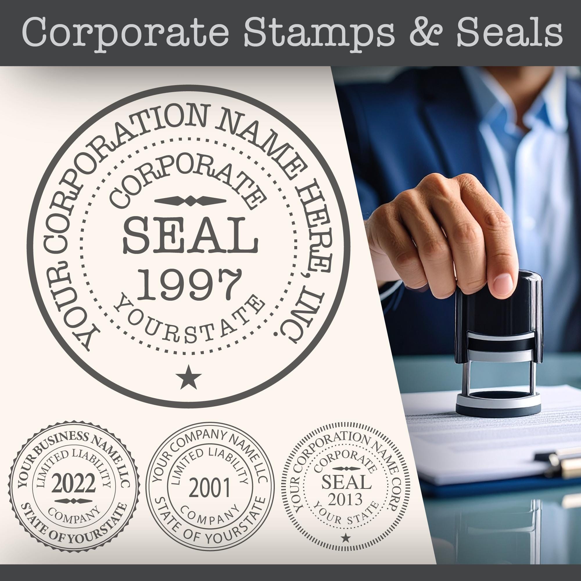 Custom Corporate Seal Stamp: Personalized Business Seal - Etsy