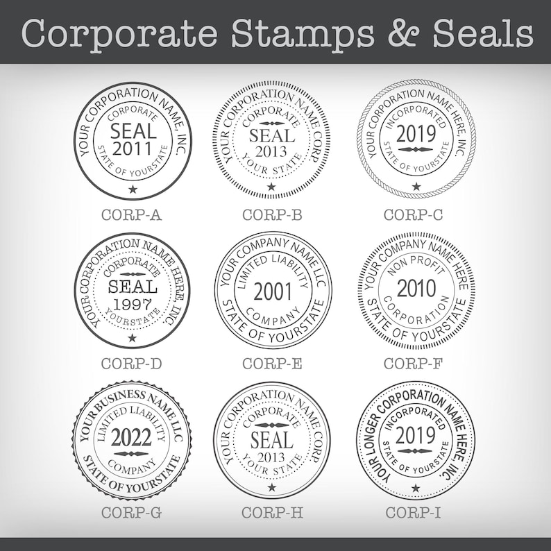 Custom Corporate Seal Stamp: Personalized Business Seal - Etsy