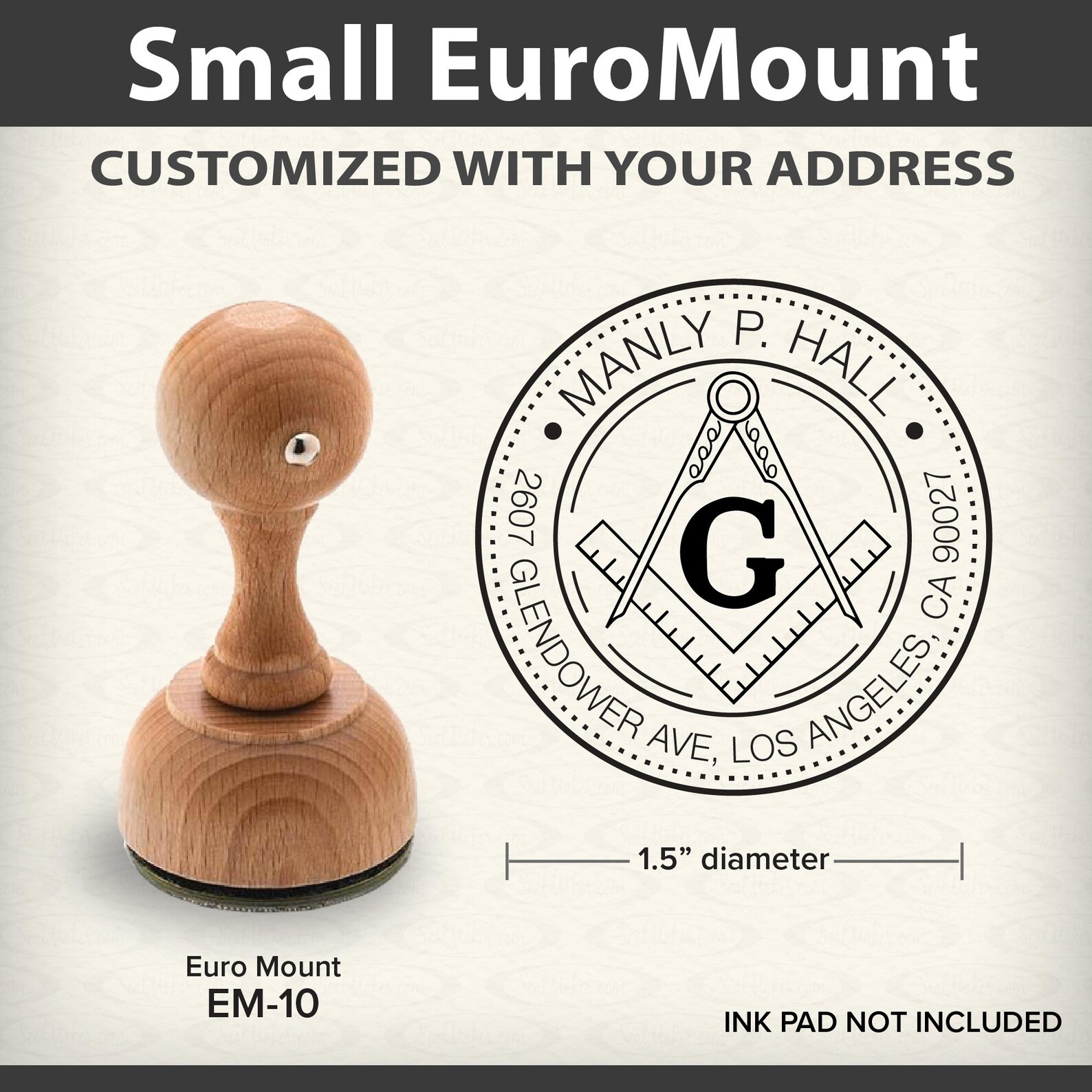 Custom Self-inking Address Stamp - "masonic" Square and Compass - Etsy