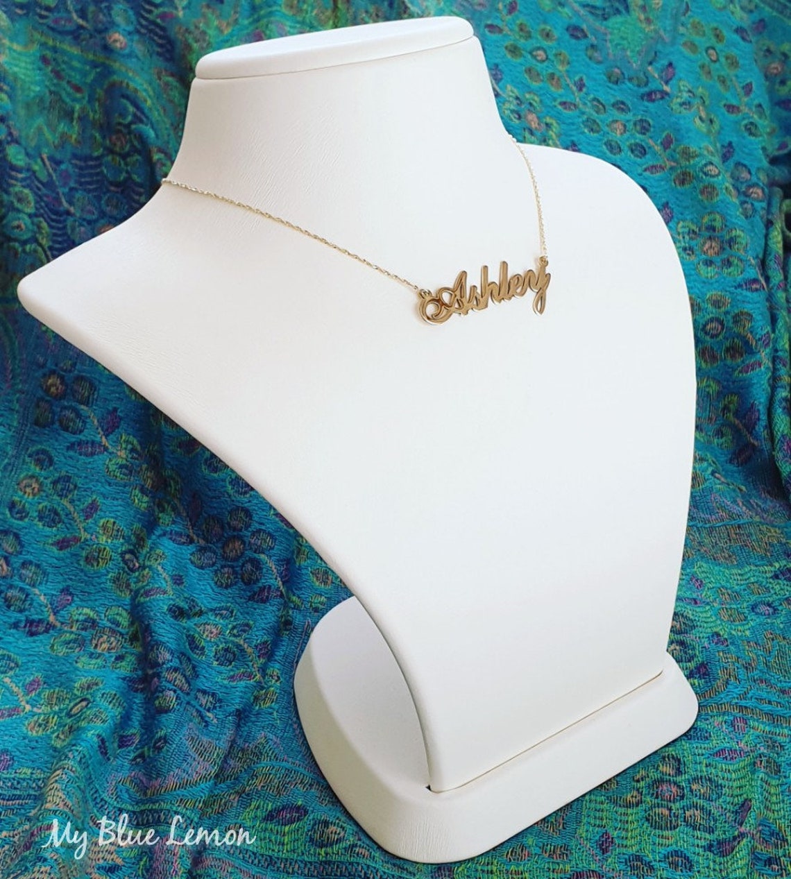 Ashley Name Necklace Solid 14k Gold - Etsy