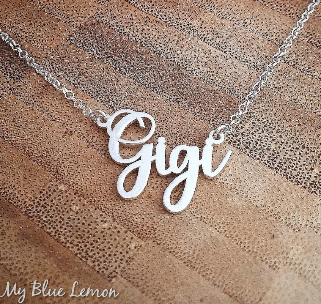 Personalized Name Necklace Gigi Style • All Solid Sterling Silver 925 ...