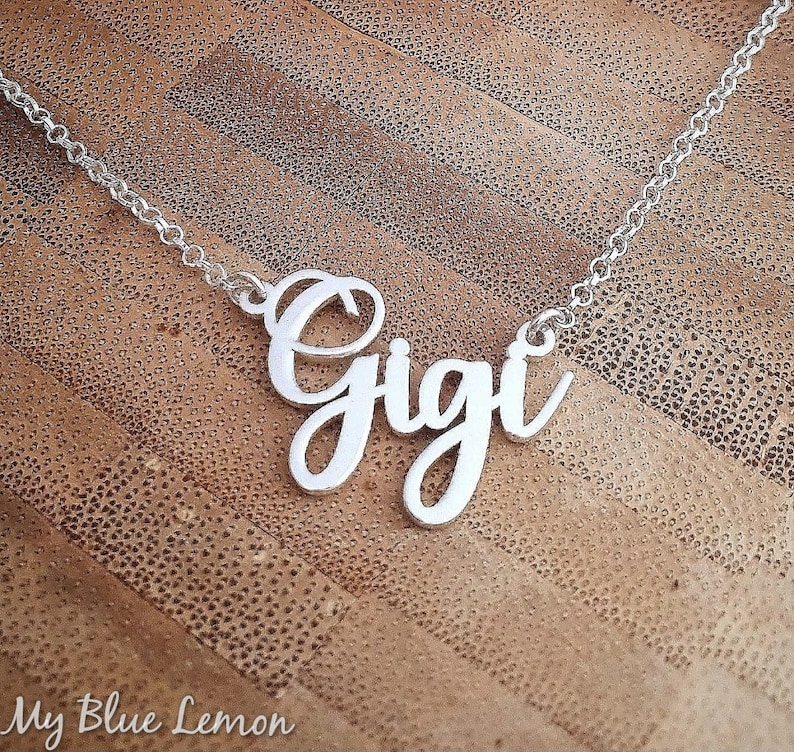 Personalized Name Necklace Gigi Style • All Solid Sterling Silver 925 ...