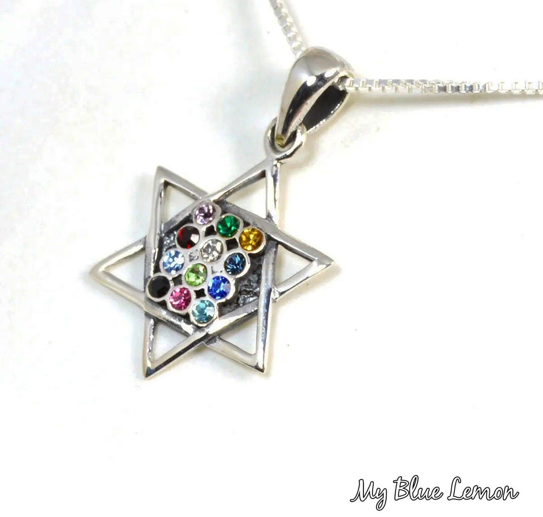 Star of David Hoshen Pendant 12 Tribes of Israel Necklace Aaron's ...