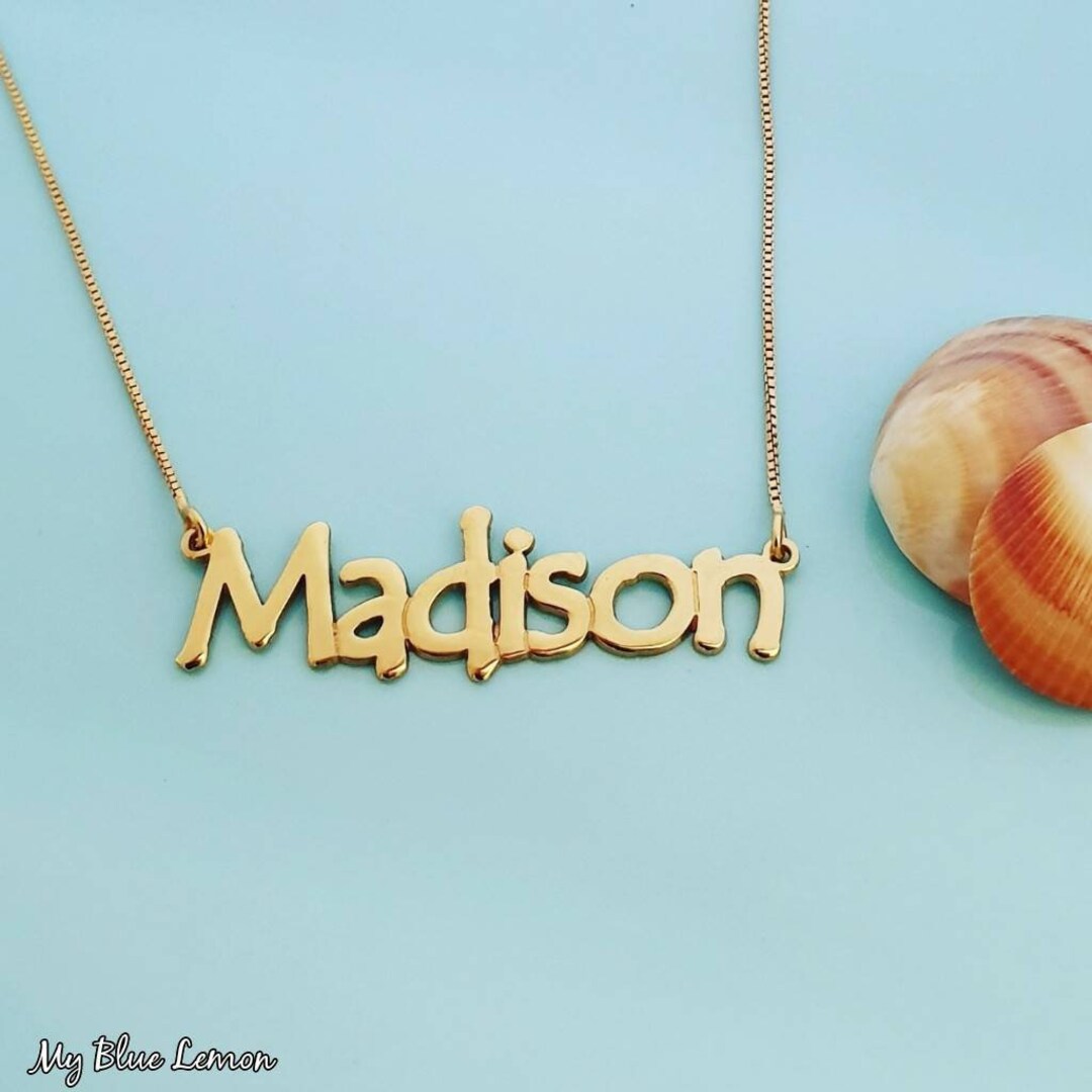 Gold Personalized Name Necklace for Little Girl Madison Style - Etsy