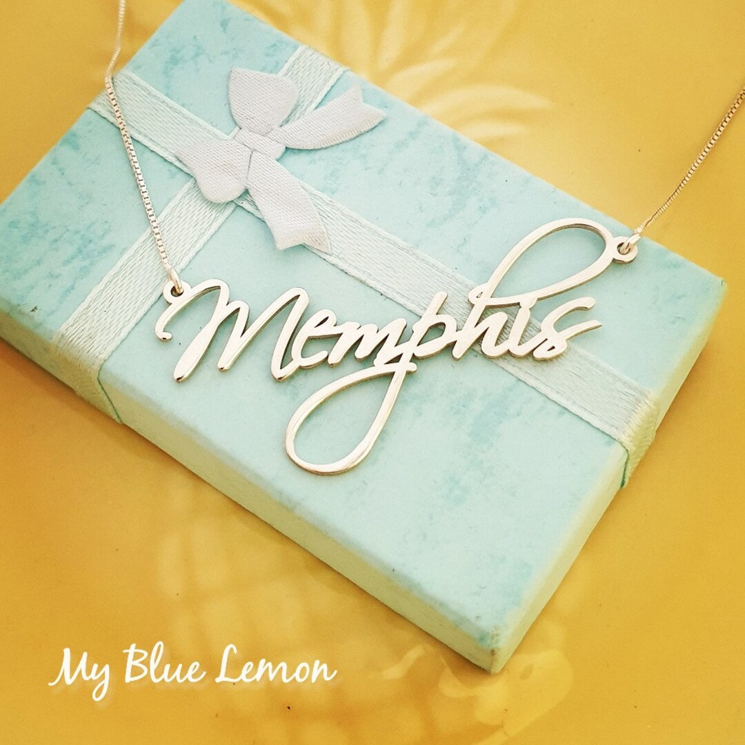 Personalized Sterling Silver Name Necklace - Memphis Pride Font - Etsy