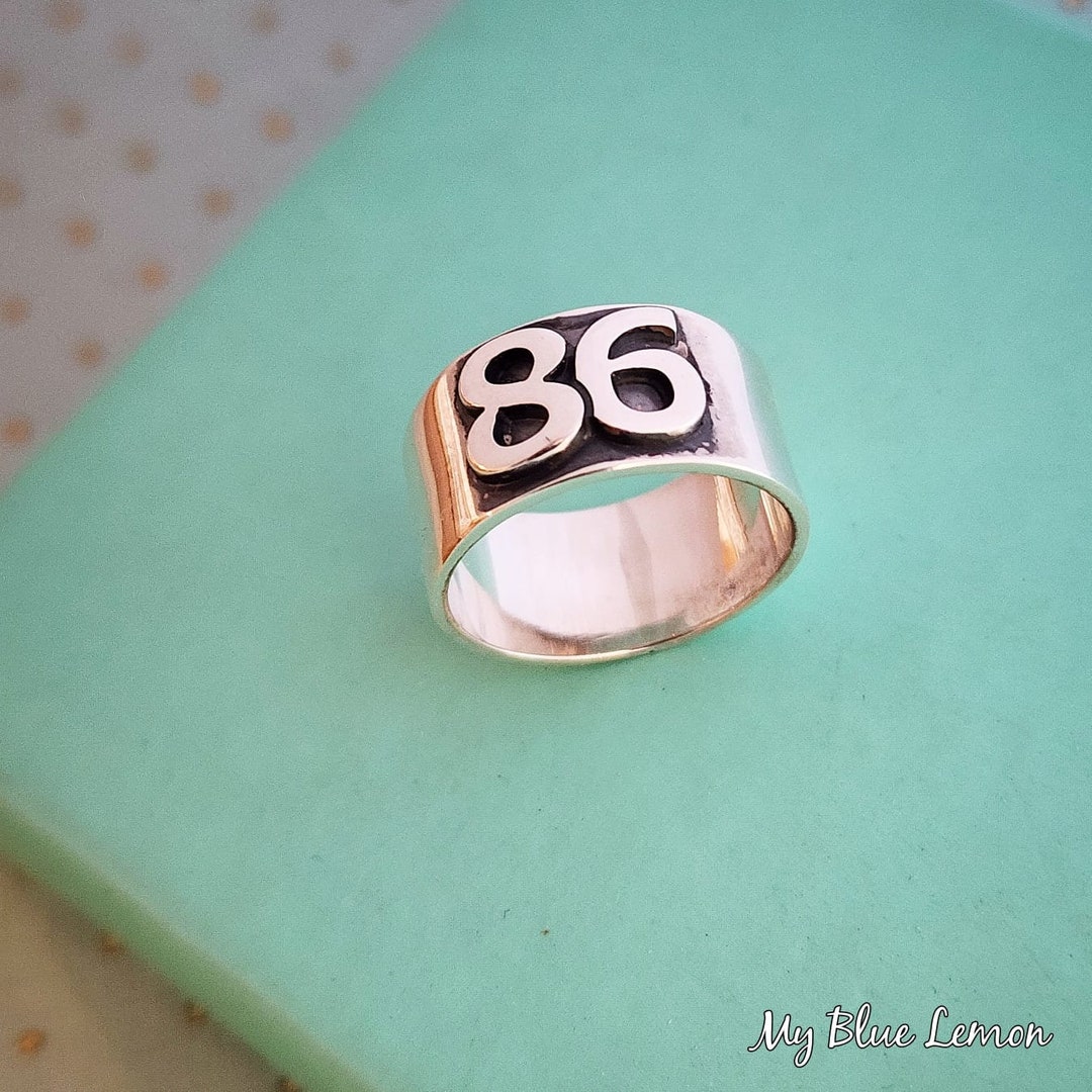 Sterling Silver Number Ring: Personalized Date, Year, or Zip Code - Etsy