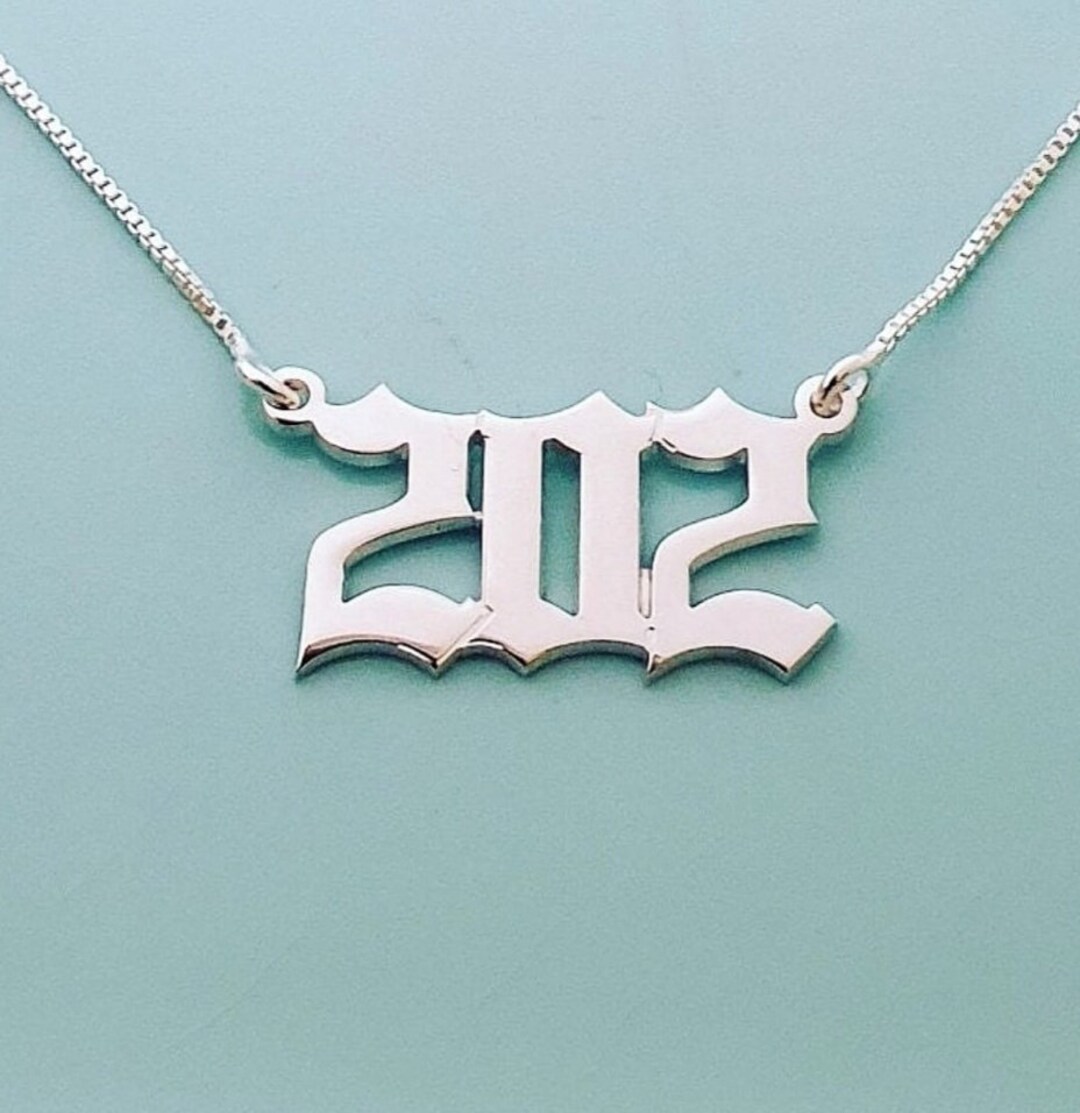 Custom Made Number Necklace Pendant Chain Sterling Silver - Etsy
