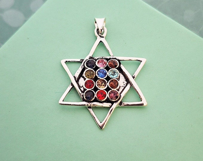 14k Gold Hoshen Pendant,12 Tribes of Israel Pendant,14k Gold Jewish ...