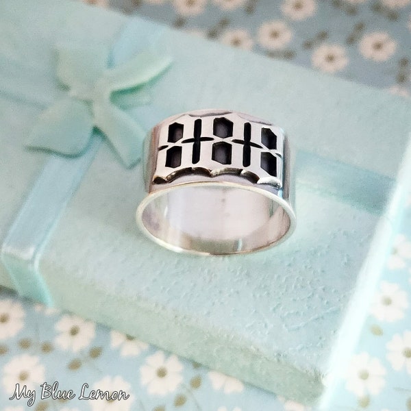 Wide Silver Ring - Etsy
