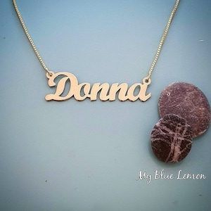 Personalized 14k Yellow Gold Name Necklace - Grace Style - Etsy