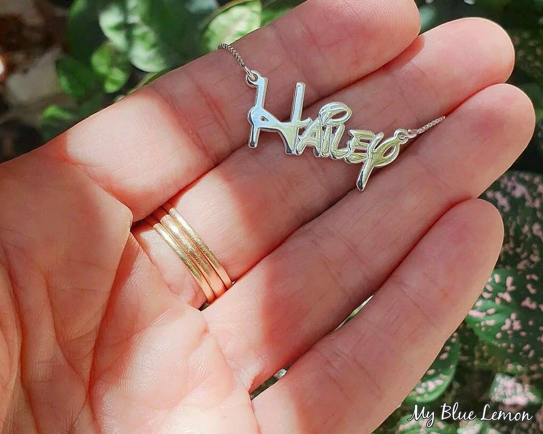 Silver Name Necklace 18k Rose Gold Plated Nameplate Chain Amusement ...