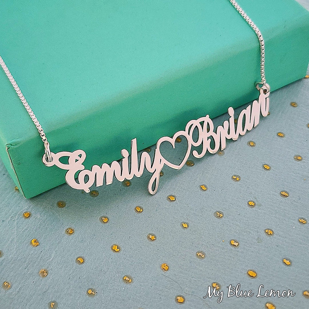 Double Name Necklace • Two Name Necklace • Personalized Anniversary ...