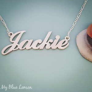 Large Name Necklace Classic Script Personalized Big Nameplate Chain 15 ...