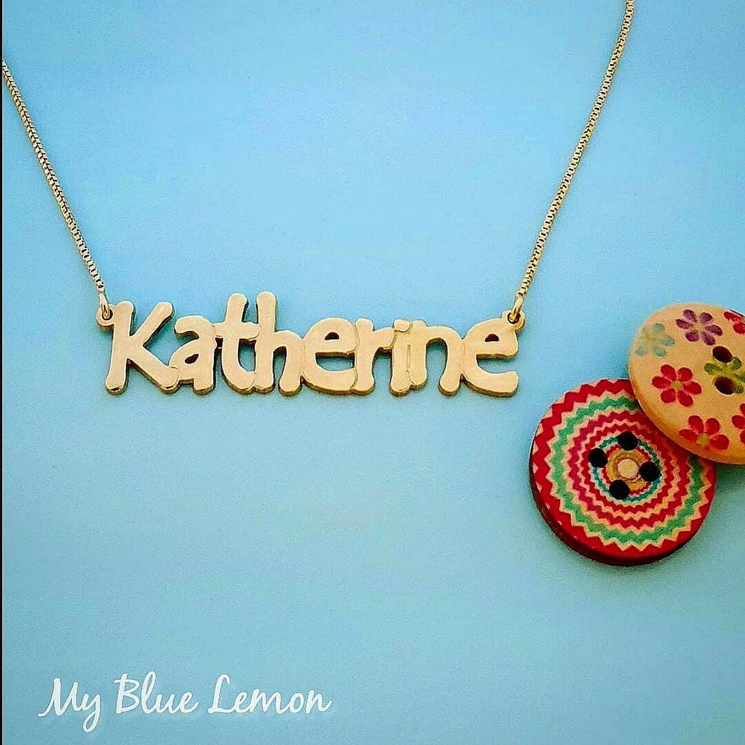 Katherine Style Gold Name Necklace Personalized Any Name! - Etsy
