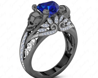 Gothic Sapphire Ring | Etsy