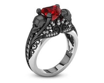 Red Skull Ring - Etsy