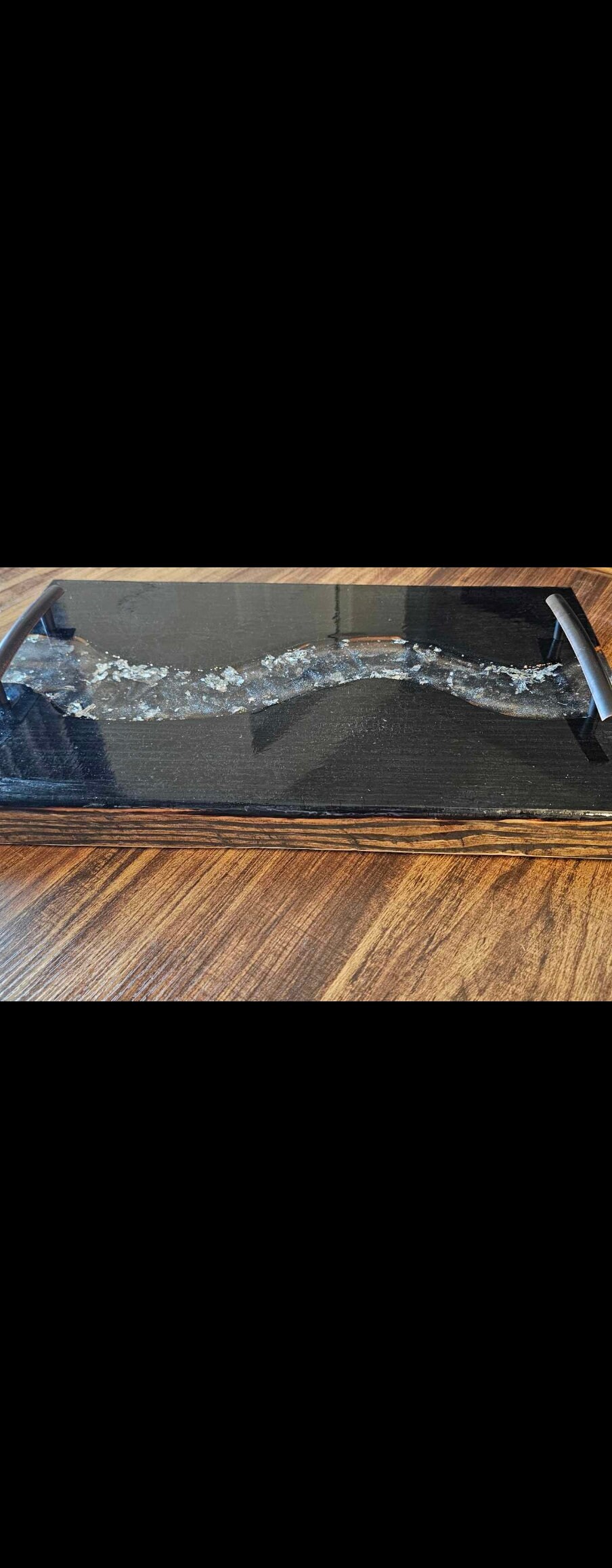 Wood and Epoxy Resin River Table Tray With Handles - Etsy