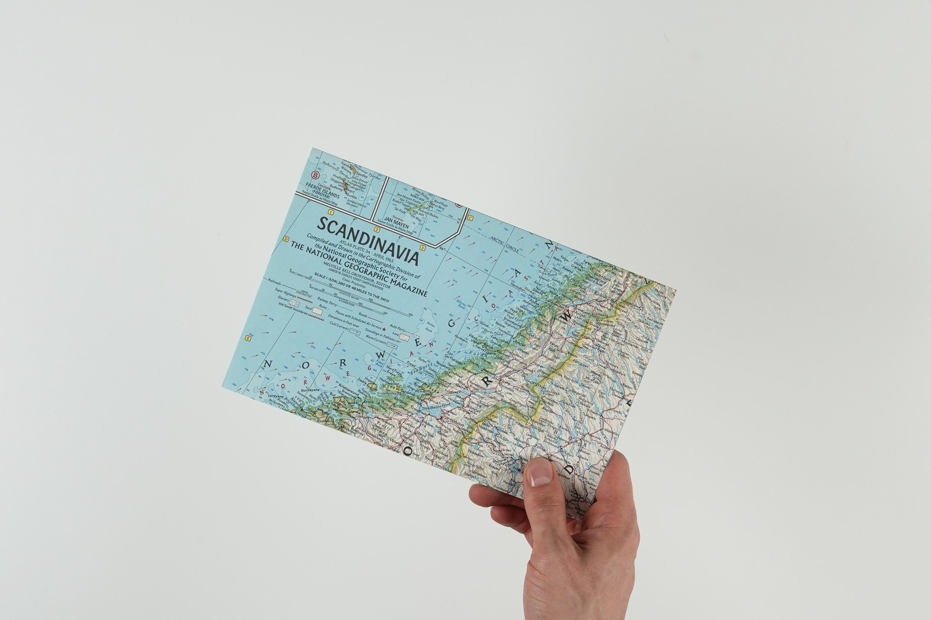 1962 Scandinavia Vintage Fold-out Map - Etsy