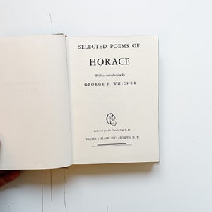Selected Poems of Horace by Horatius Rare 1947 Edition - Etsy