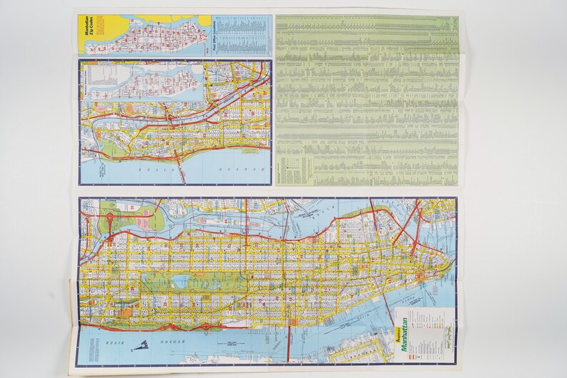 1963 Hagstrom Map of Manhattan - Etsy Canada