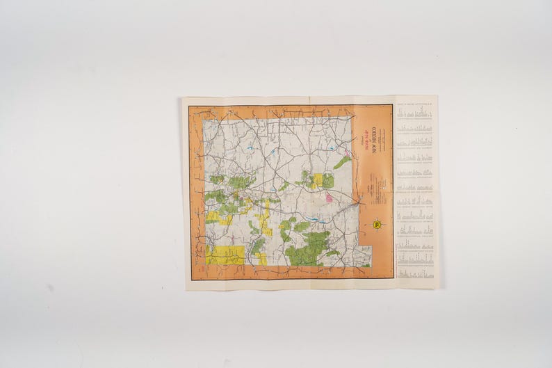 1966 New Mexico Highway Map State Roadways and Tourist Guide - Etsy