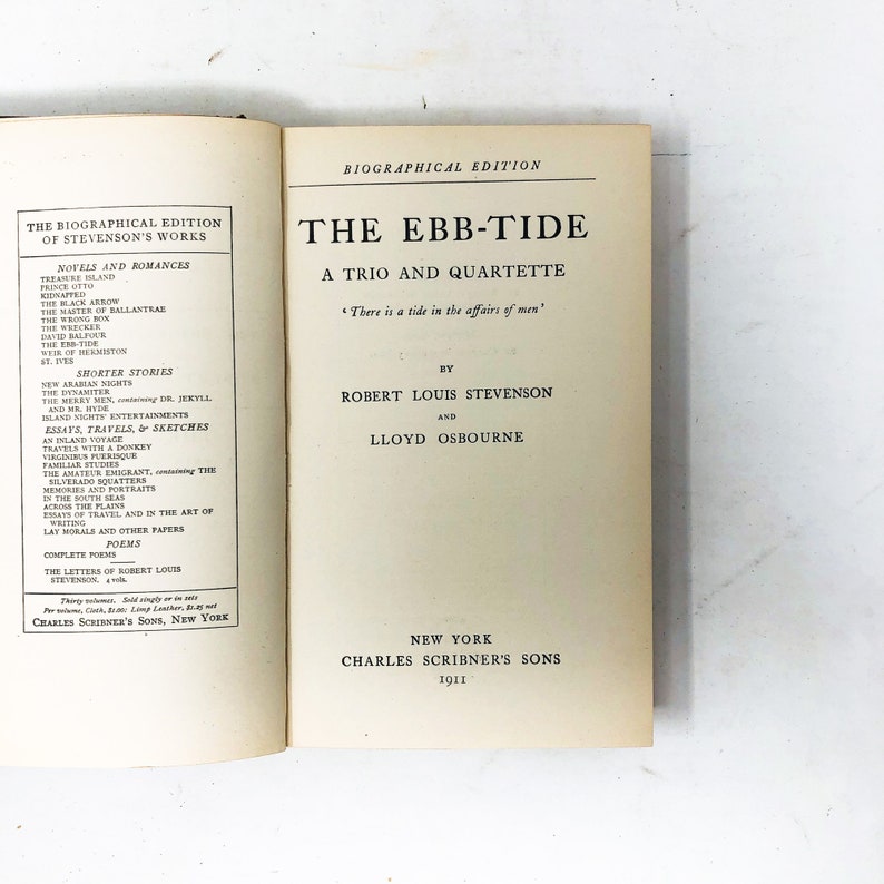 The Ebb-tide: A Trio and Quartette by Robert Louis Stevenson - Etsy