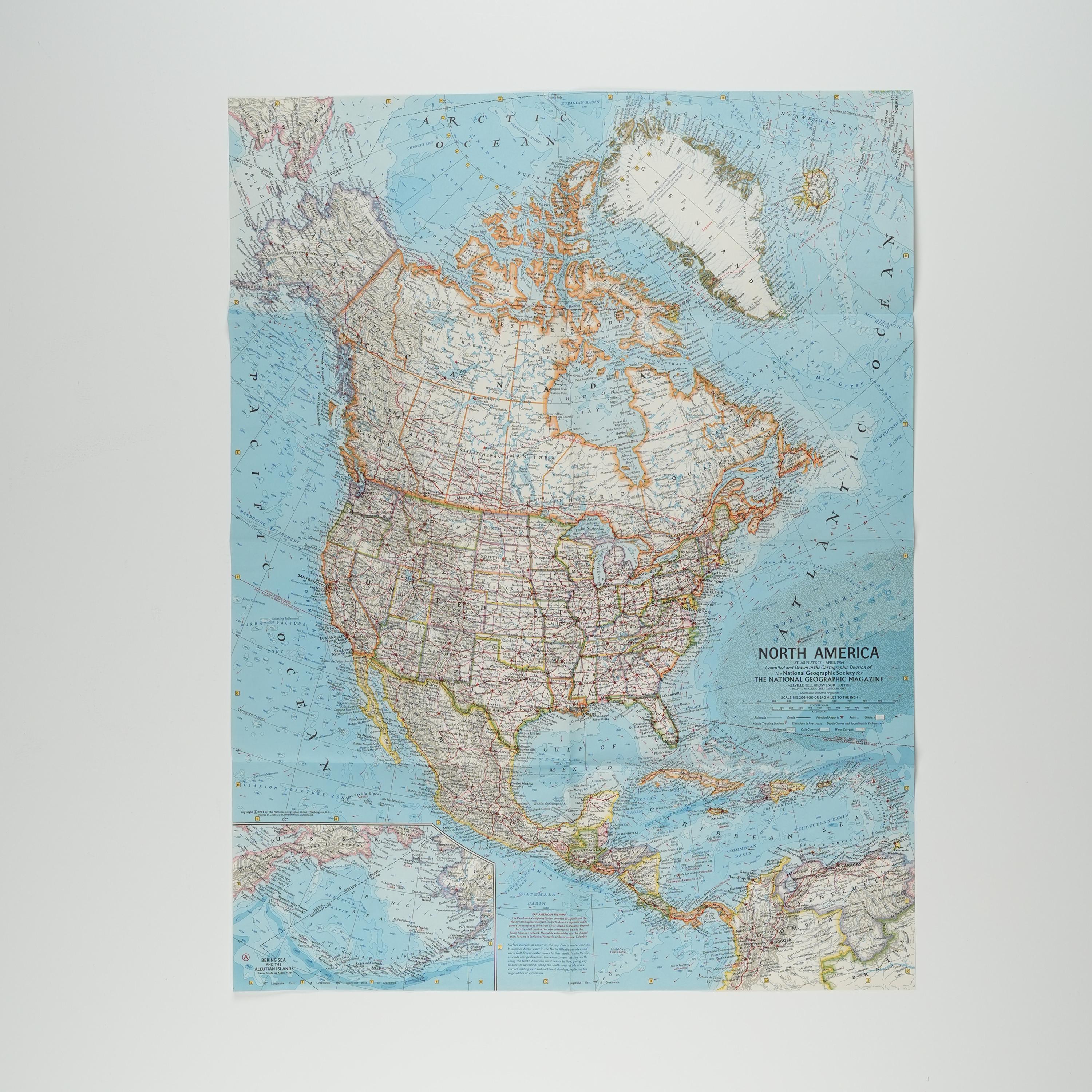 1955 North America Vintage Fold-out Map - Etsy