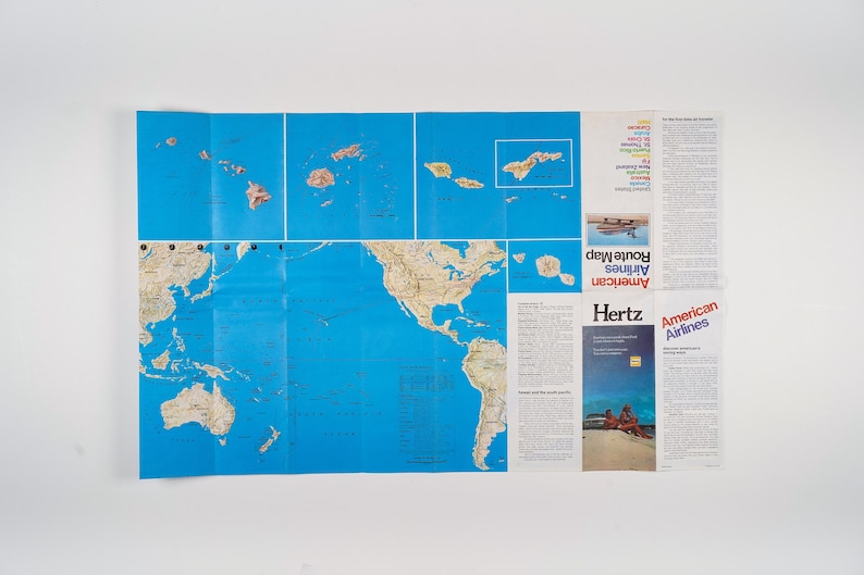 1960s–1970s American Airlines Route Map - Etsy Canada