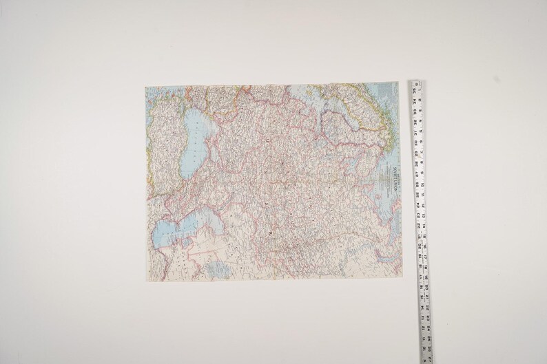 1969 Western Soviet Union Vintage Fold-out by National Geographic ...