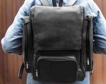 Very Large Leather Backpack / Laptop Backpack for Women and | Etsy