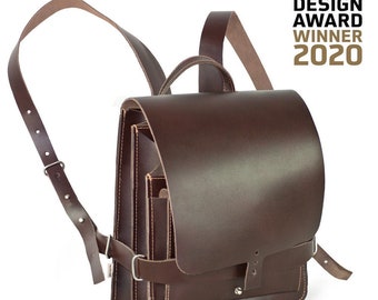 Small Leather Backpack / City Bag 667 for Women and Men Size | Etsy