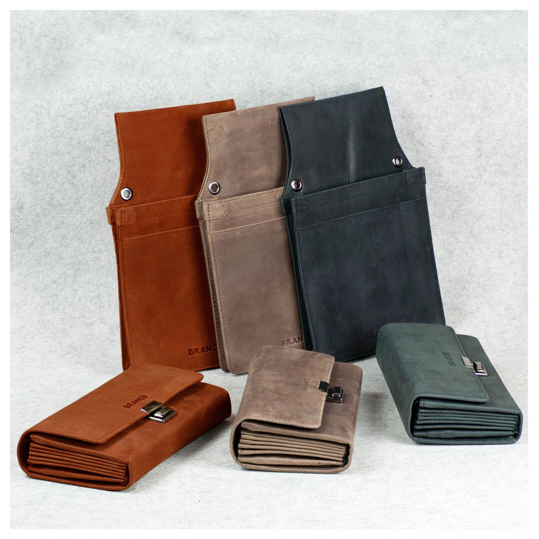 Professional Waiter’s Wallet / Waiter’s Purse, Oiled Real Leather, in ...
