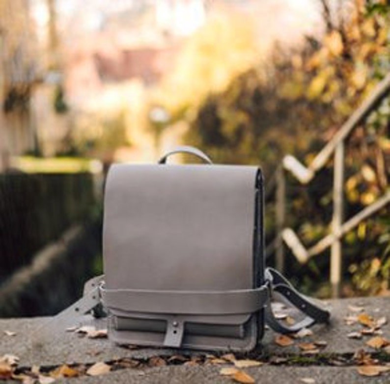 Small leather backpack / city bag 667 for women and men size | Etsy