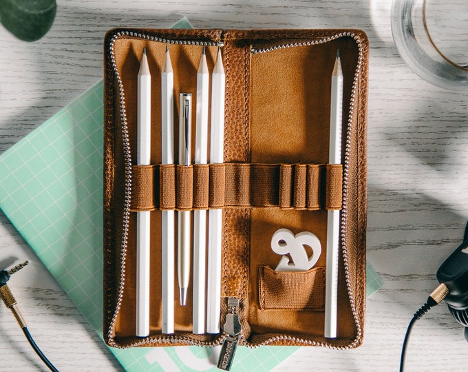 Second Choice: Exclusive Foldable Pencil Case / Leather Etui | Etsy
