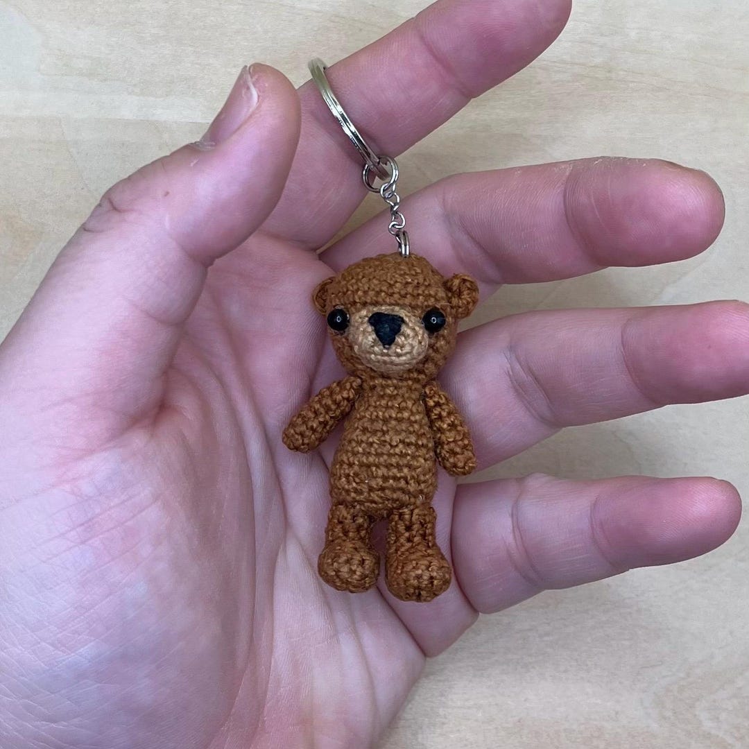 Mini Stuffed Crocheted Bear Keychain - Stuffed Animals | Handmade ...