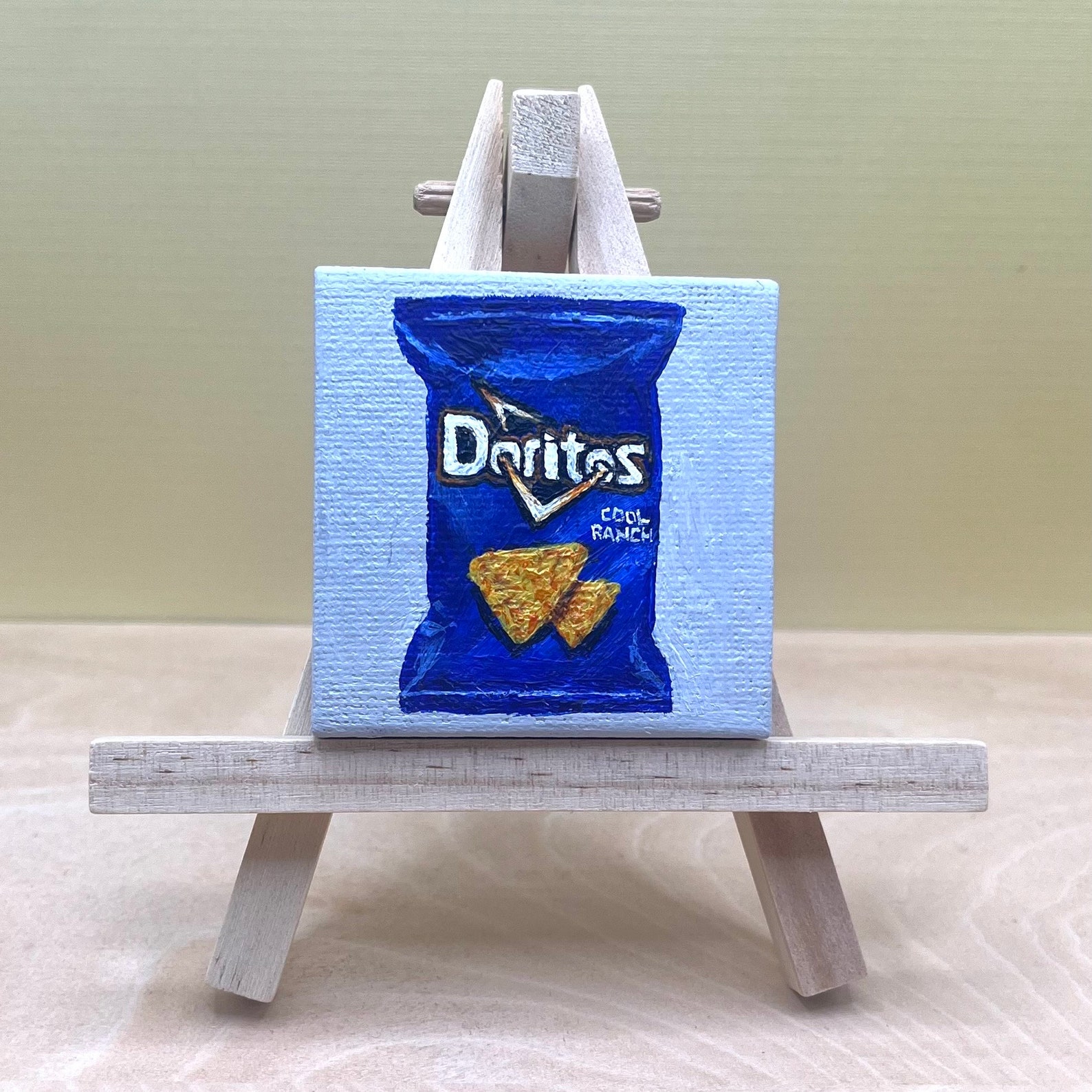 Miniature Cool Ranch Doritos Painting - 2” X 2” - Food Painting | Food ...