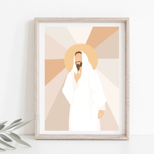 5X7 Framed Picture of Jesus Christ Portrait Framed Wall Art | Etsy