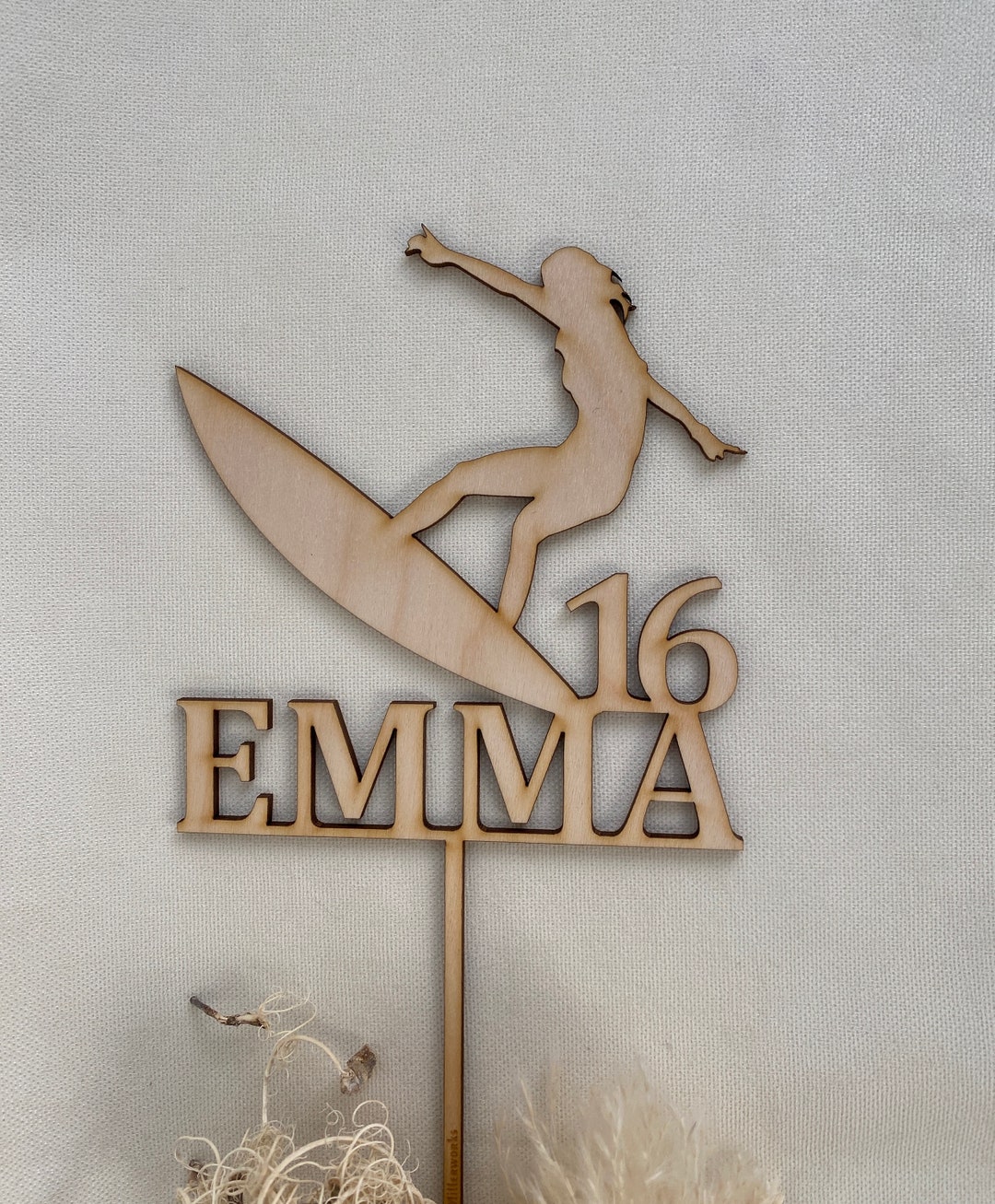 Cake Topper Surfer Cake Topper Personalized With First Name and Number ...