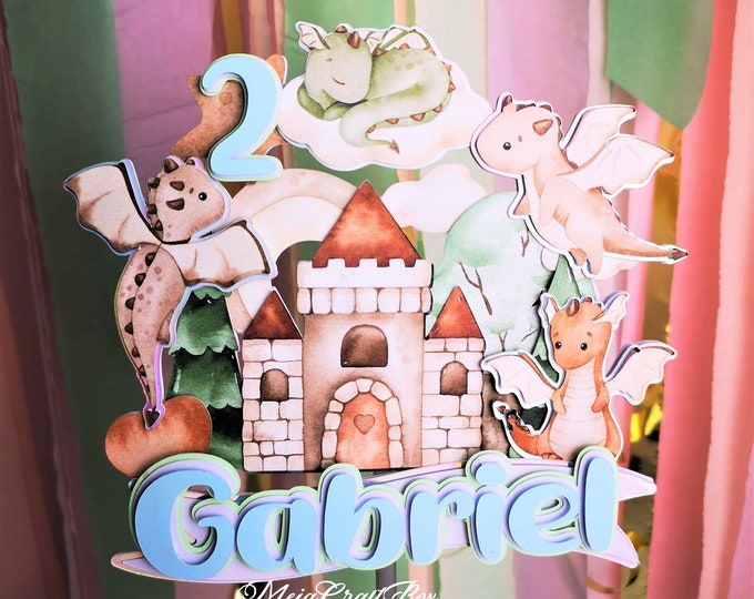 Dragons Cake Topper Set Cute Dragon Nursery Kids Party - Etsy
