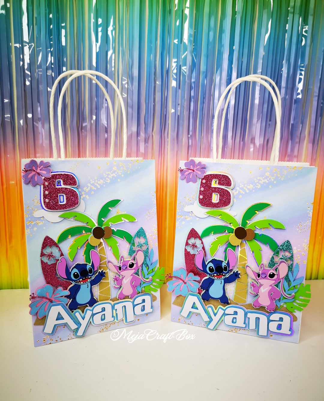Stitch Angel Party Bags, Stitch Personalised 3D Decorated Party Bags - Etsy
