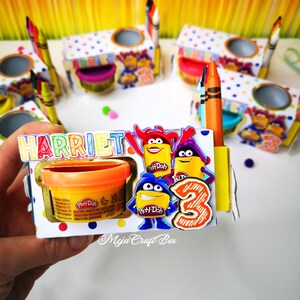 Play-doh Activity Boxes, Birthday Crayon Party Gift Boxes, Personalised ...